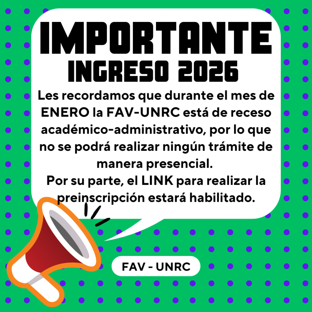 Ingreso 2026 – Facultad de Agronomía y Veterinaria